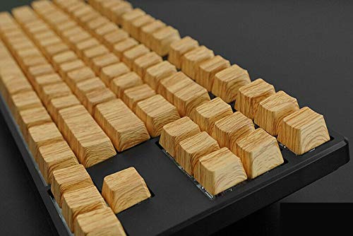 Rare 87 Keys Top Printed Doubleshot Backlit Keycap ANSI OEM Key Cap for Cherry MX Gaming Mechanical Keyboard (Yellow