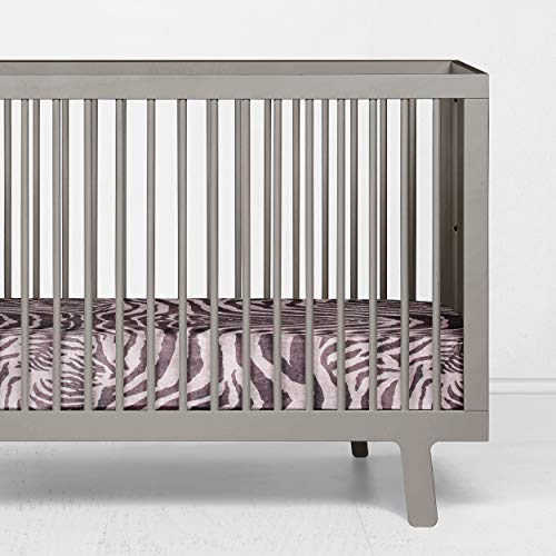 Glenna Jean Baby Fitted Crib Sheet & White Zebra Animal Print Jungle for Baby Boys & Girls, Black, Standard