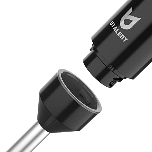 Cordless Hand Blender, UTALENT Variable Speed Immersion Blender Rechargeable, with Fast Charger, 500ml Chopper, 600ml container, Egg Whisk, for Smoothies, Baby Food and Soups β Black
