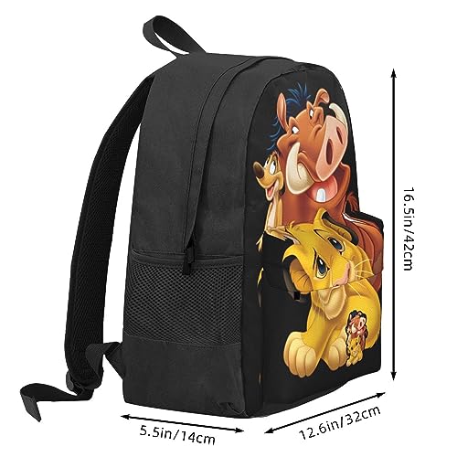 atgzfdr Lion Adult Backpack Anime Computer Bag Hiking Bookpack Schoolbag For Adult Men Women Black One Size¡
