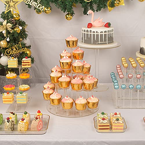 Acrylic Cupcake Stand for 24 Cupcakes Holder, Dessert Stand Premium Cupcake Display Stand Cupcake Tower Pastry Serving Display for Party Wedding Birthday
