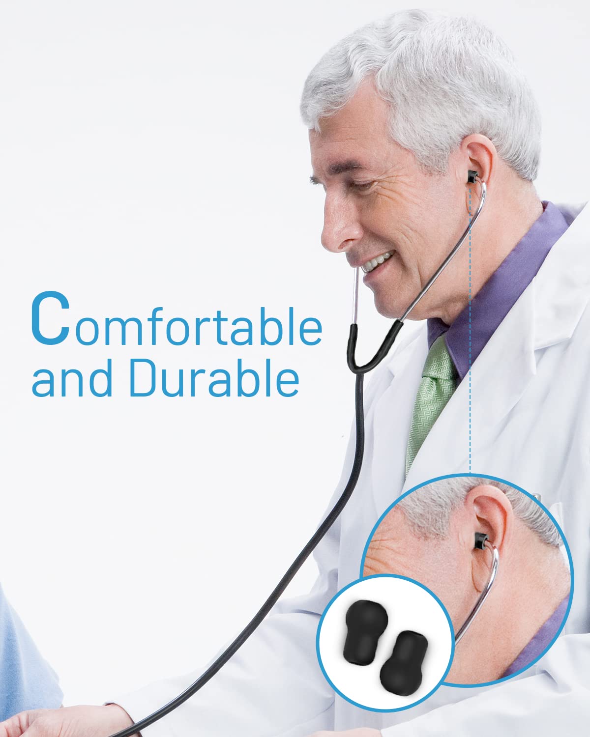 FriCARE Dual Head Stethoscope - Stethoscopes for Nurses, Medical Nursing Students, Paramedics/EMT/LVN/VNA Backup - FSA/HSA Eligible Estetoscopio, Smooth Black Tube, Stainless Steel Chestpiece
