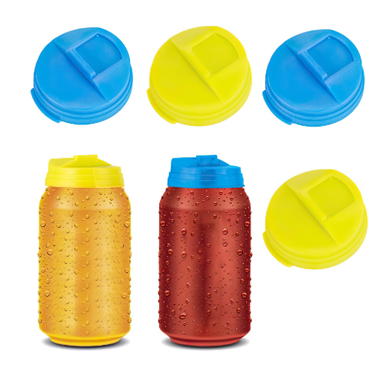 4 pack Can Cover - Leakproof Cap Press Type Splash Cap,Best Can Cover For Standard Size Soda/Beer/Energy Drink Cans- BPA-PCB Free
