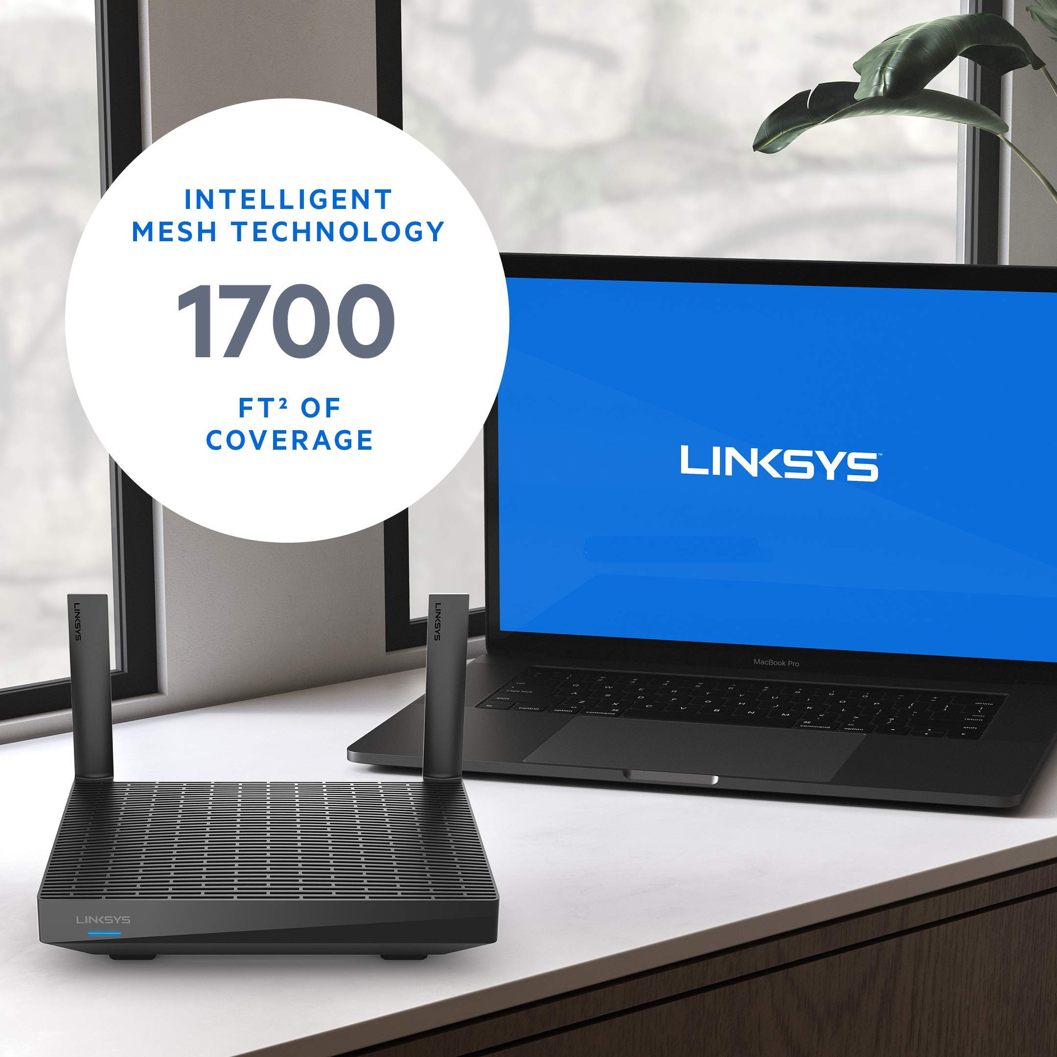 Linksys MR7350 Mesh Wi-Fi Router (Wi-Fi 6 Router, Dual-Band Wireless Mesh Router for Home Mesh Network) Future-Proof Fast Wireless Router (Renewed)
