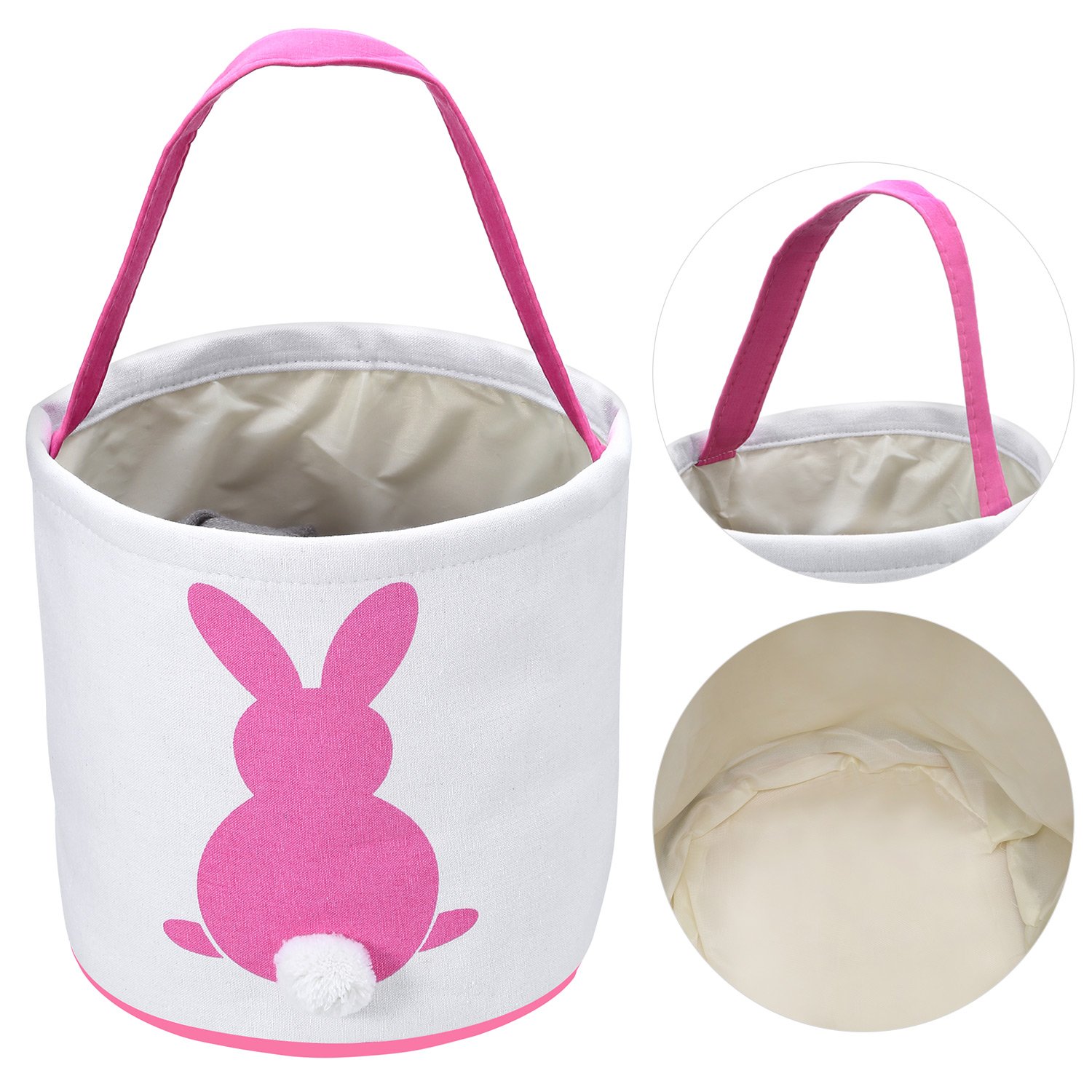 Frienda Easter Bunny Basket Gift Bags Rabbit Handbag Toys Bucket Egg Totes for Easter Hunt Party Favor Birthday Baby Shower DIY Use