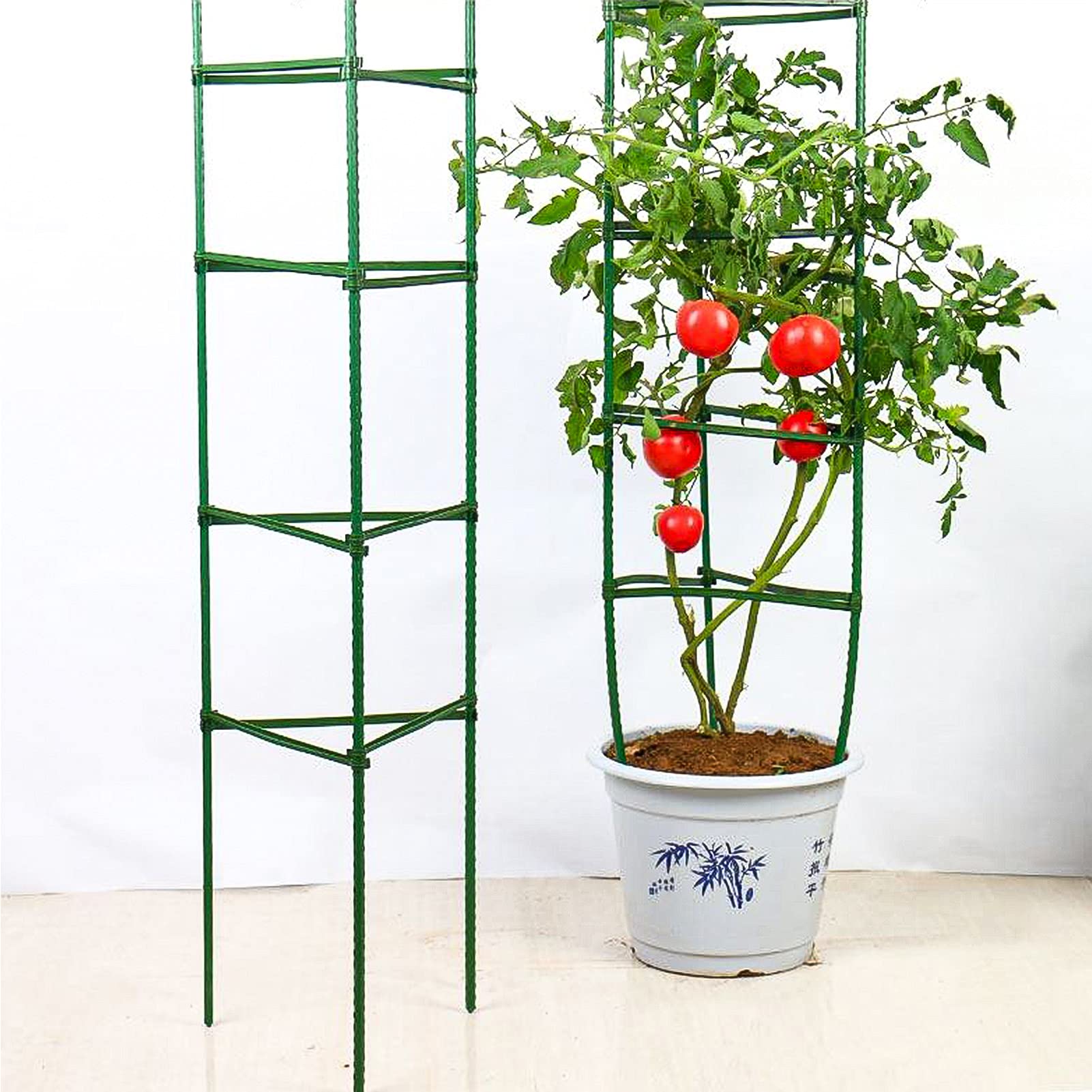 30PCS Stake Arms for Tomato Cage,Expandable Trellis Connectors-11.8" with 2 Buckles for Tomato Cage Attach 11mm Diameter Plant Stakes