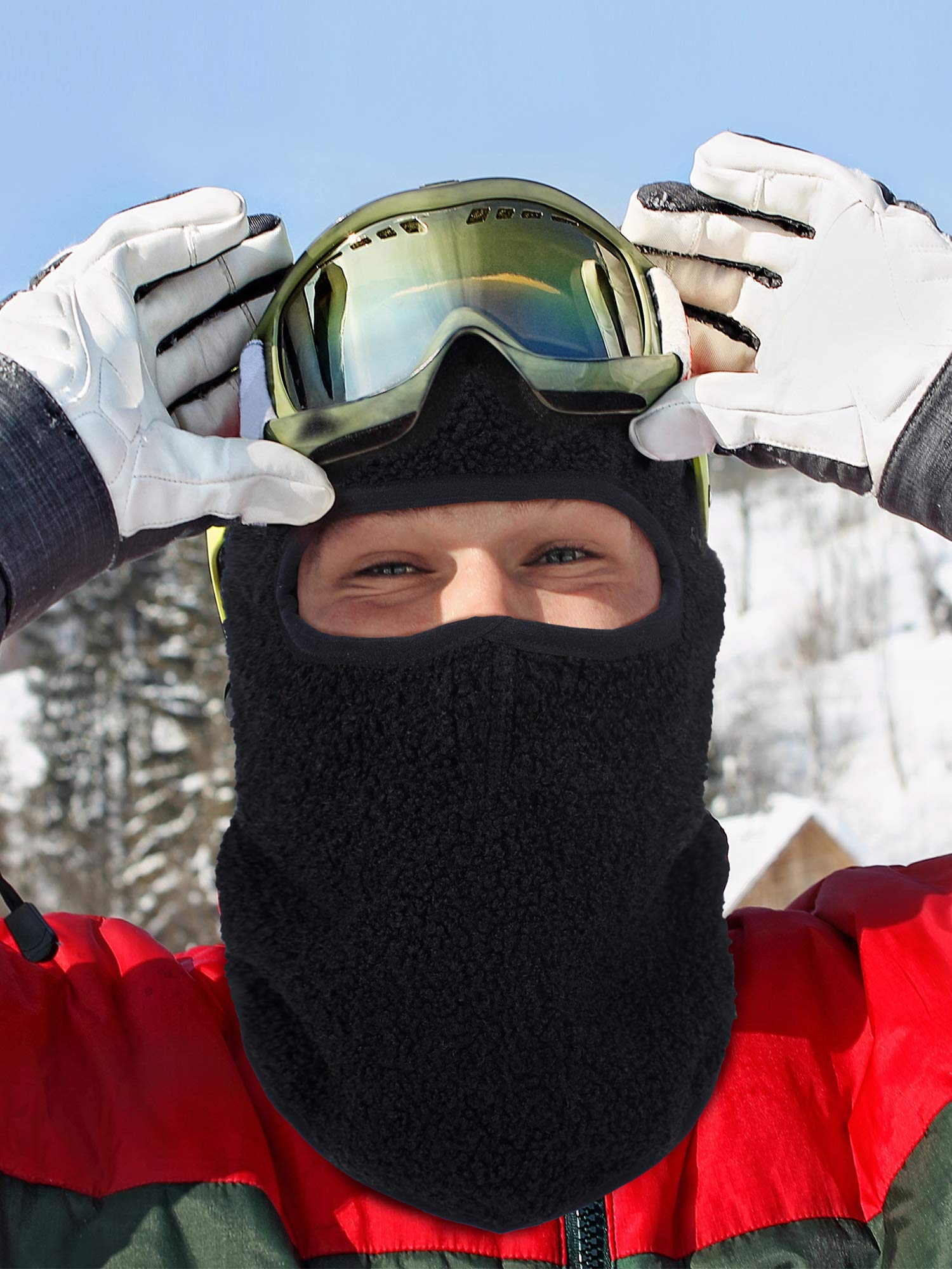 3 Pieces Winter Ski Balaclava Snow Windproof Cold Weather Balaclava for Men and Women (Black, Blue, Grey)