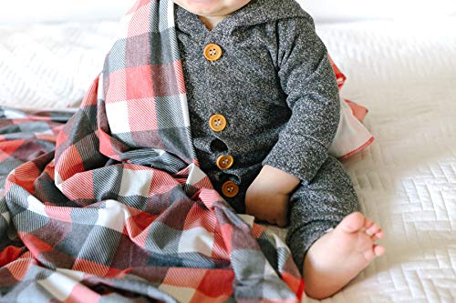 Large Premium Knit Baby Swaddle Receiving Blanket "Jack" by Copper Pearl