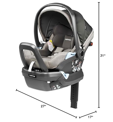 Peg Perego Primo Viaggio 4-35 Lounge - Reclining Rear Facing Infant Car Seat - Includes Base with Load Leg & Anti-Rebound Bar - for Babies 4 to 35 lbs - Made in Italy - City Grey (Grey)