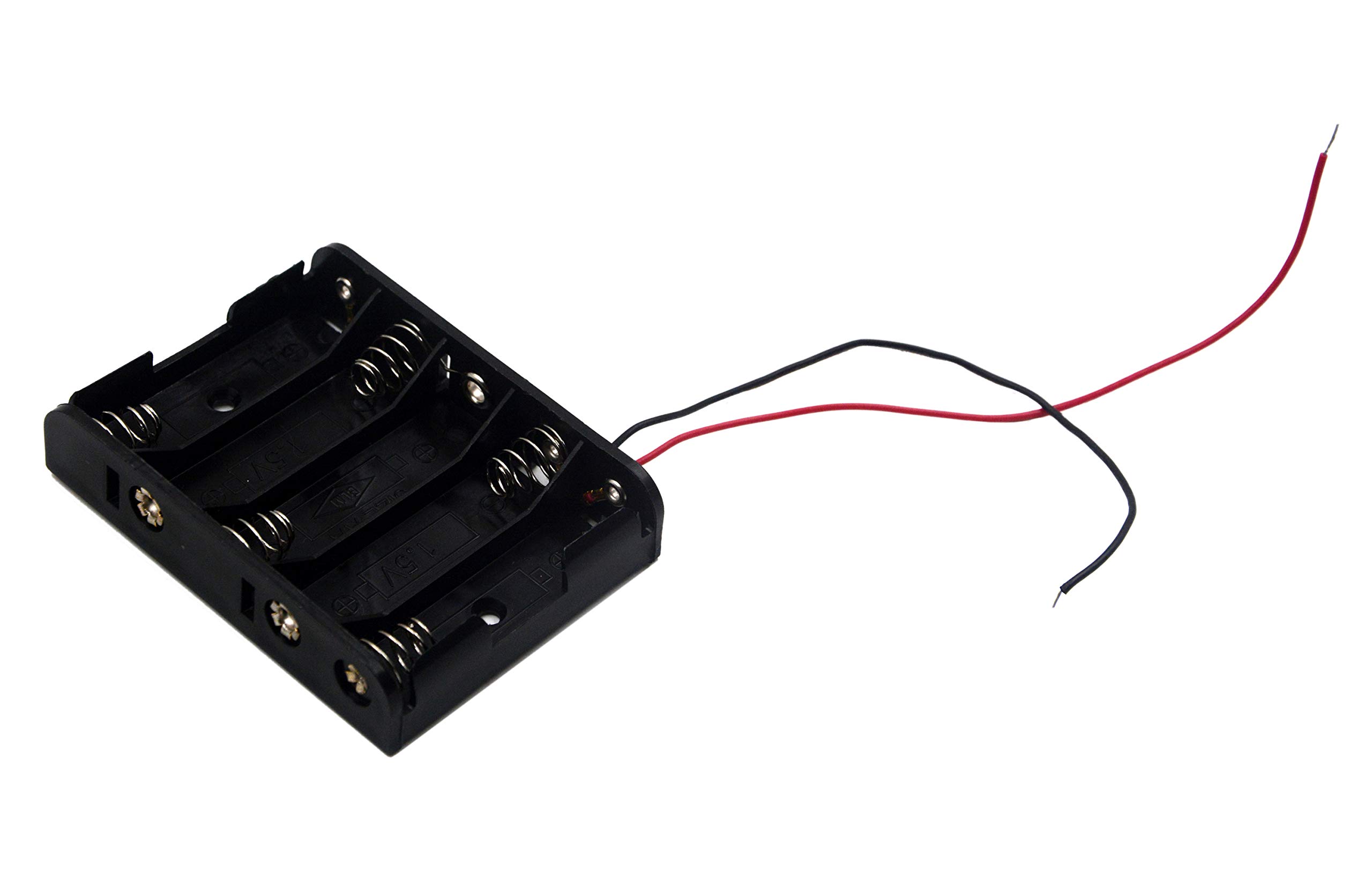 LampVPath (Pack of 2 5 AA Battery Holder, 5 AA Battery Holder with Leads, 5 AA Battery Holder with Wires