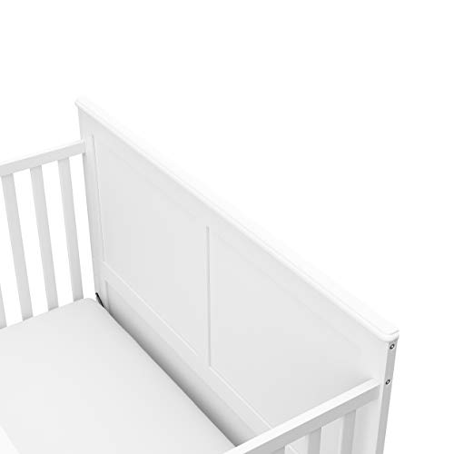 Storkcraft Alpine 5-in-1 Convertible Crib (White) β GREENGUARD Gold Certified, Converts to Toddler Bed and Full-Size Bed, Fits Standard Full-Size Crib Mattress, Adjustable Mattress Support Base