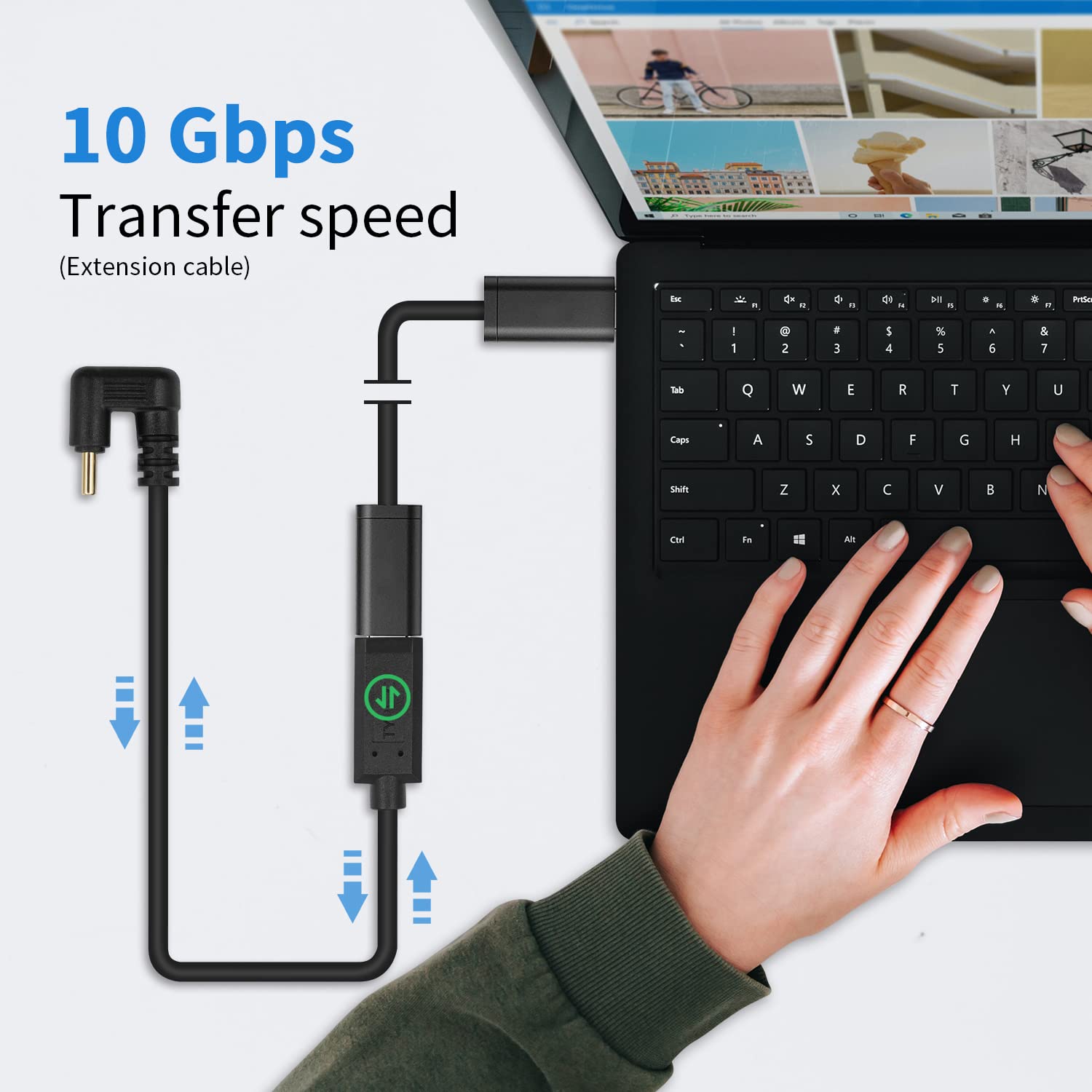 Poyiccot USB C Extension Cable Short, U Shape 180 Degree USB C Extender, 10Gbps 3A USB 3.1 Type C Male to Female Extension Cable for Smartphone, MacBook Pro & USB C Charger, 1ft/30cm