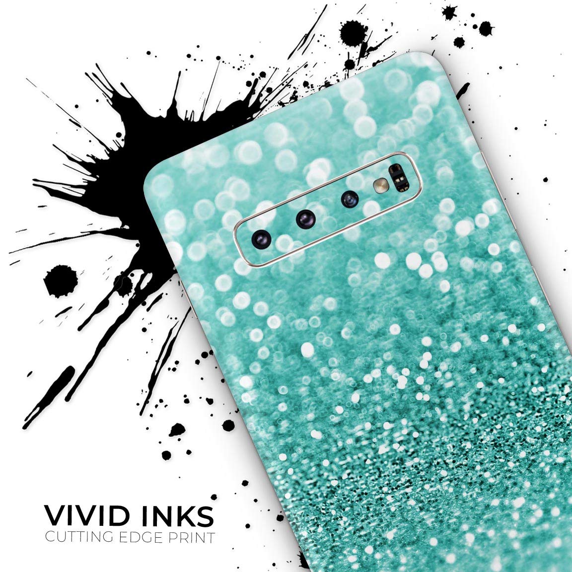 DesignSkinz Turquoise Unfocused Glimmer Protective Vinyl Decal Wrap Skin Cover Compatible with The Samsung Galaxy S20 (Screen Trim & Back Glass Skin)