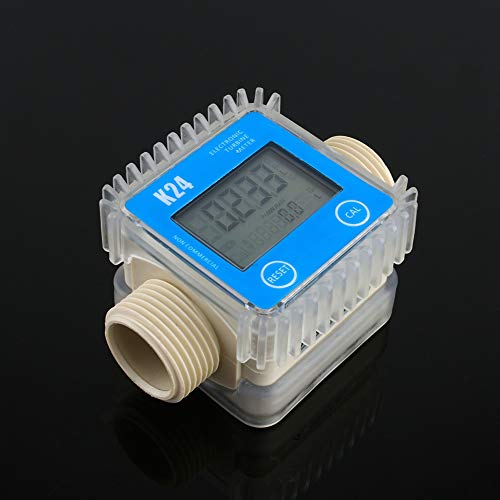 Fuel Meter K24 Turbine Digital Fuel Flowmeter with LCD Display for Chemicals Liquid Water Blue