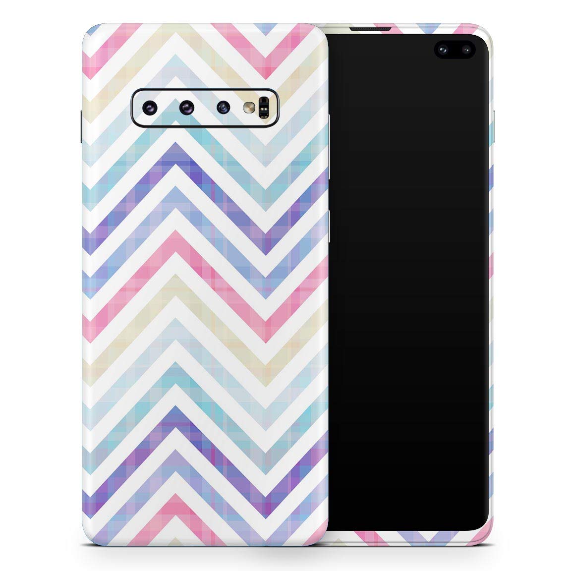 DesignSkinz Subtle Vintage Multi-Colored Chevron Pattern Protective Vinyl Decal Wrap Skin Cover Compatible with The Samsung Galaxy S20 (Screen Trim & Back Glass Skin)
