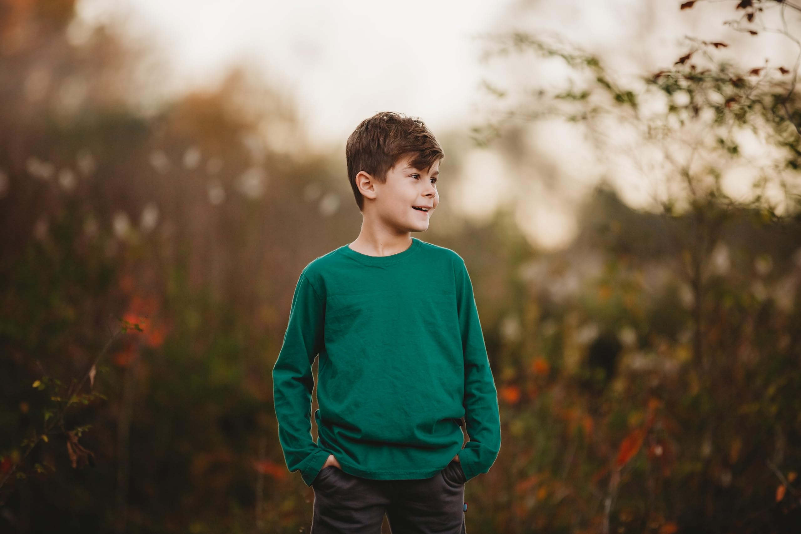 City Threads Big Boys' Cotton Long Sleeve Tee Base Layer for Fall Winter School or Play - Sensitive Skins or SPD Sensory Friendly Kids Clothing, Black, 14