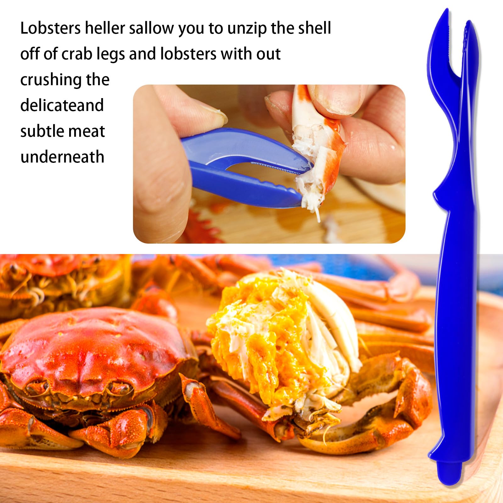 6Pcs Crab Legs Crackers, Crackers Picks Tools Crab Crackers and Tools for Lobster Crab Crayfish, Easy Opener Shellfish Picks Knife, Seafood Tools