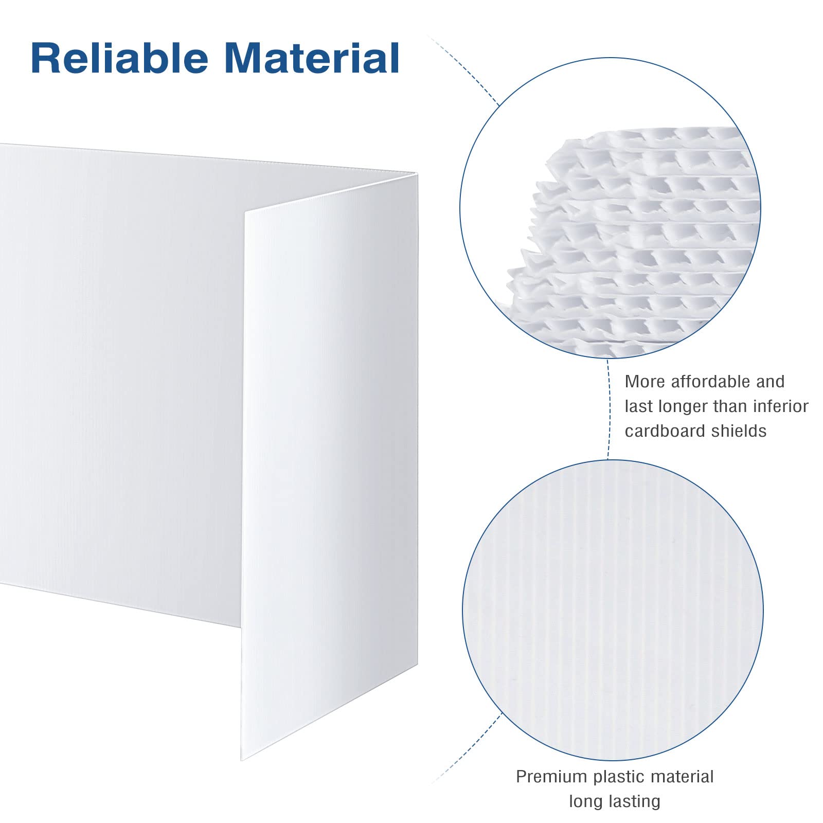 36 Pieces Desk Divider for Student Desks Reduces Distractions Plastic Guard White Classroom Privacy Folders Trifold Desk Divider for School Teacher Student Test Home Supplies