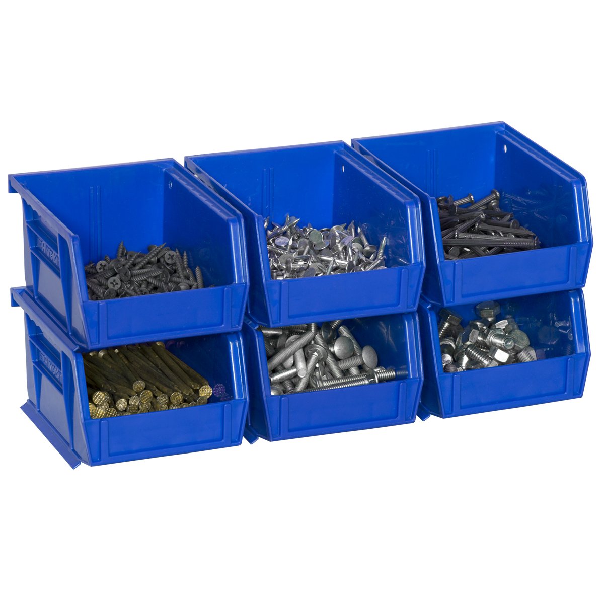 Akro-Mils 30210 AkroBins Plastic Hanging Stackable Storage Organizer Bin, (5-Inch x 4-Inch x 3-Inch), Red, 6-Pack