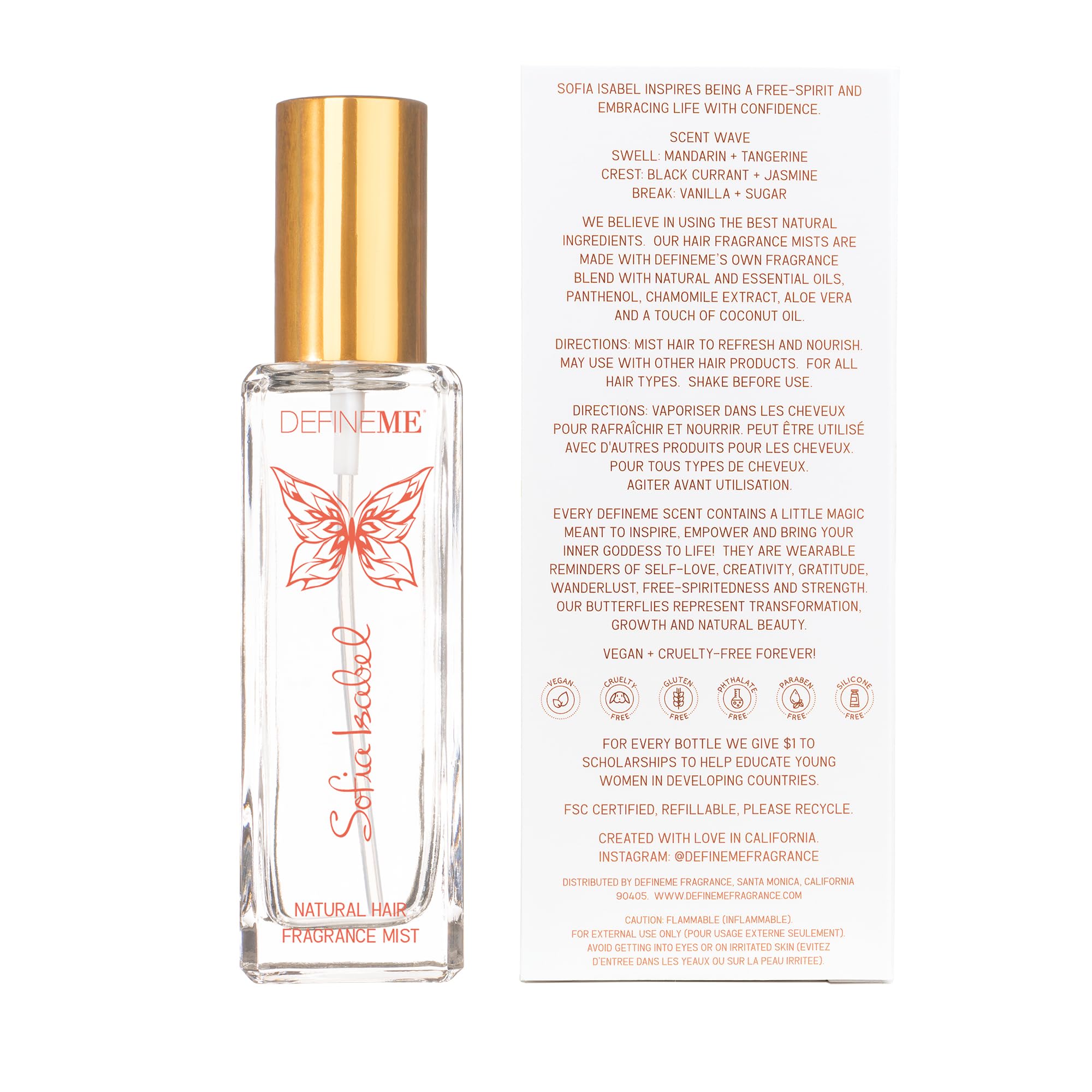 DefineMe Natural Hair Perfume Mist, Sofia Isabel, 2 FL OZ