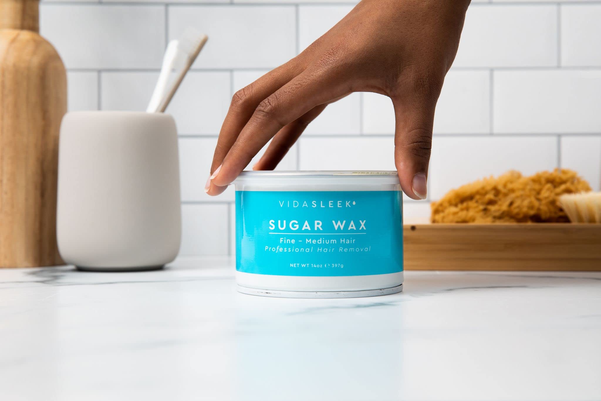 Full Body Hair Removal Sugar Wax For Fine to Medium Hairs - All Natural - Professional Size 14 oz. Tin