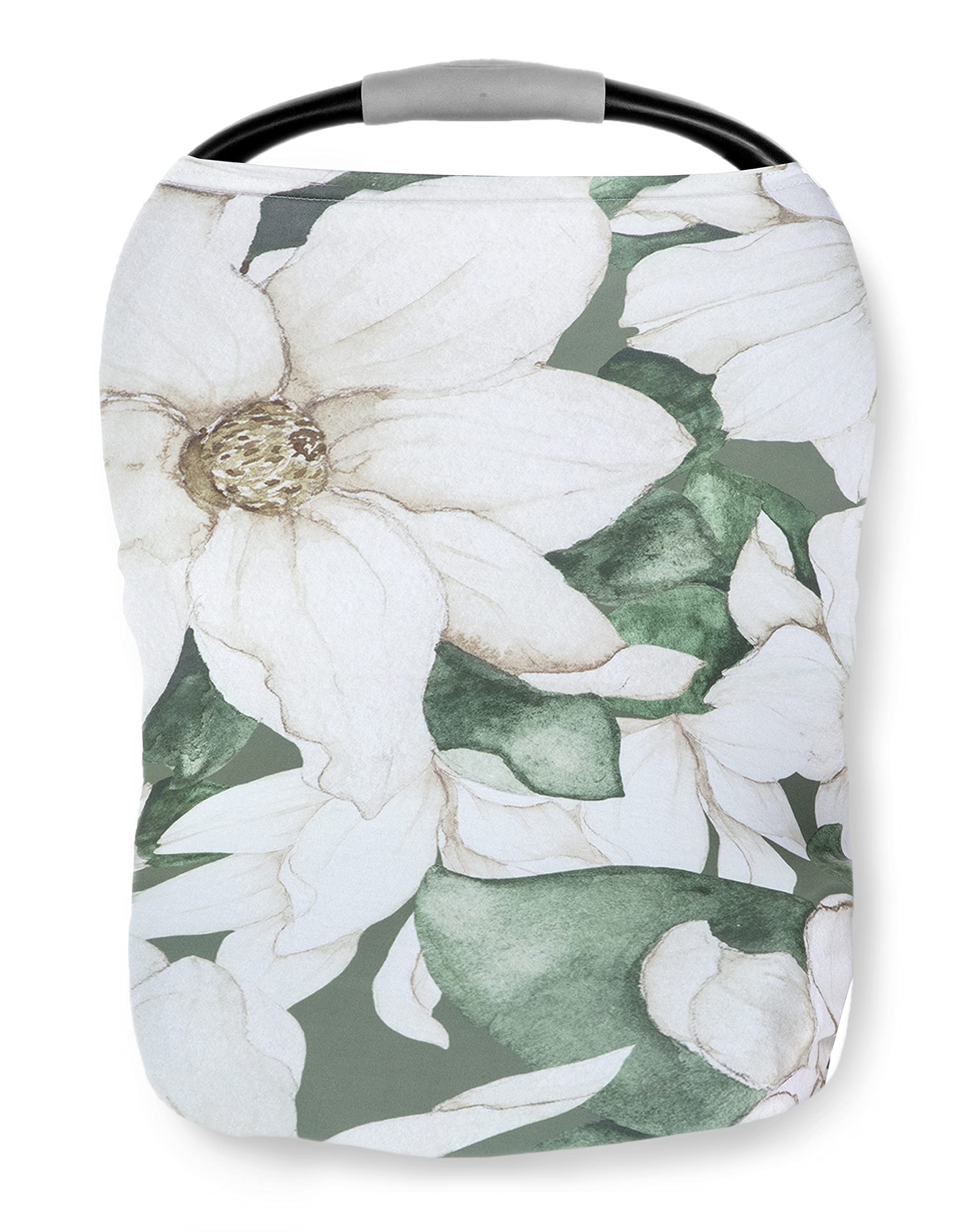 Pobi Baby Premium Multi-Use Cover - Nursing Cover, Baby Car Seat Covers, Shopping Cart, High Chair, and Breastfeeding Cover - Ultra-Soft, Stretchy, Floral Scarf for Baby and Mom (Zephyr Magnolia)