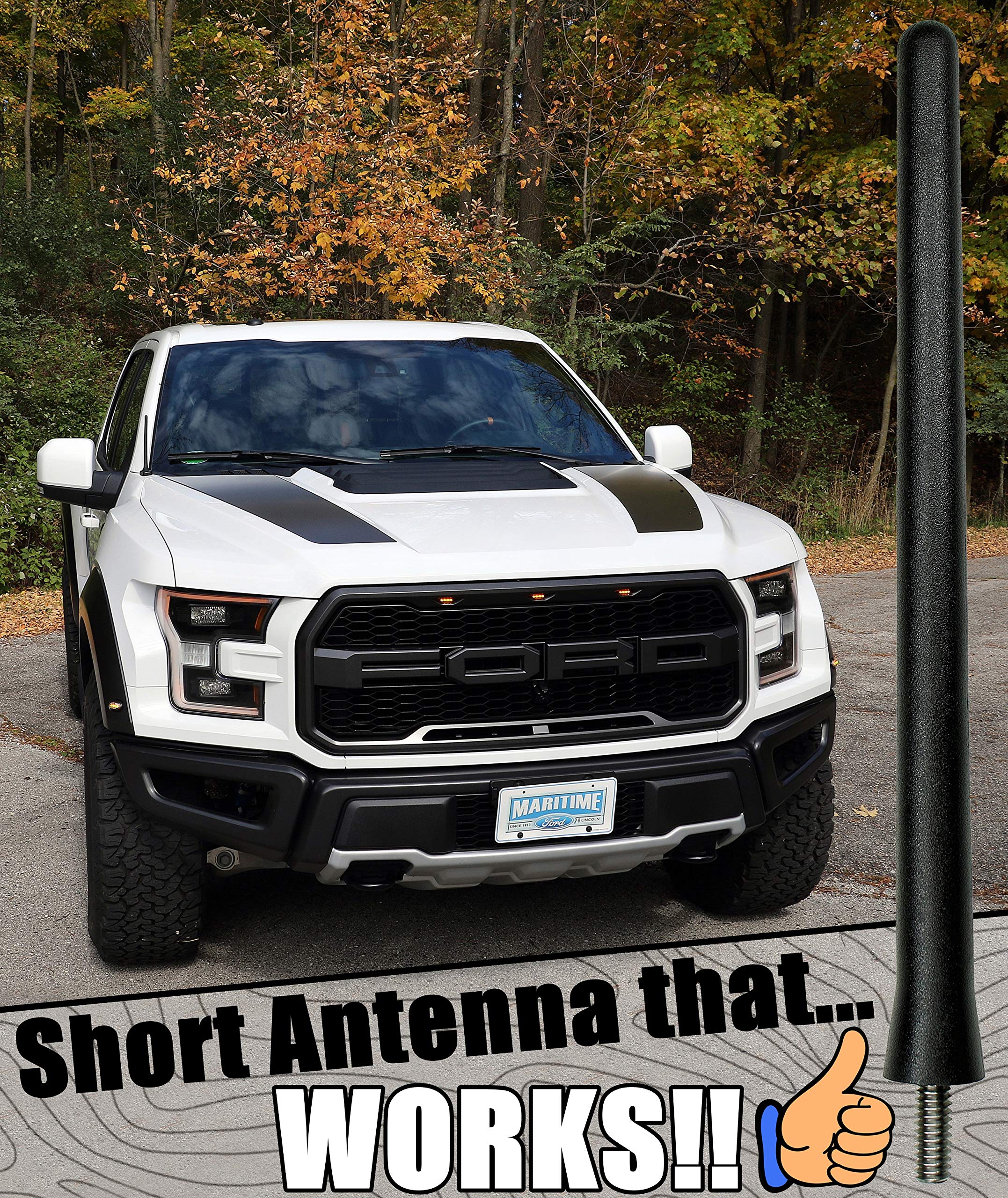 AntennaMastsRus - The Original 6 3/4 Inch is Compatible with Kia Soul (2010-2019) - Car Wash Proof Short Rubber Antenna - Internal Copper Coil - Premium Reception - German Engineered