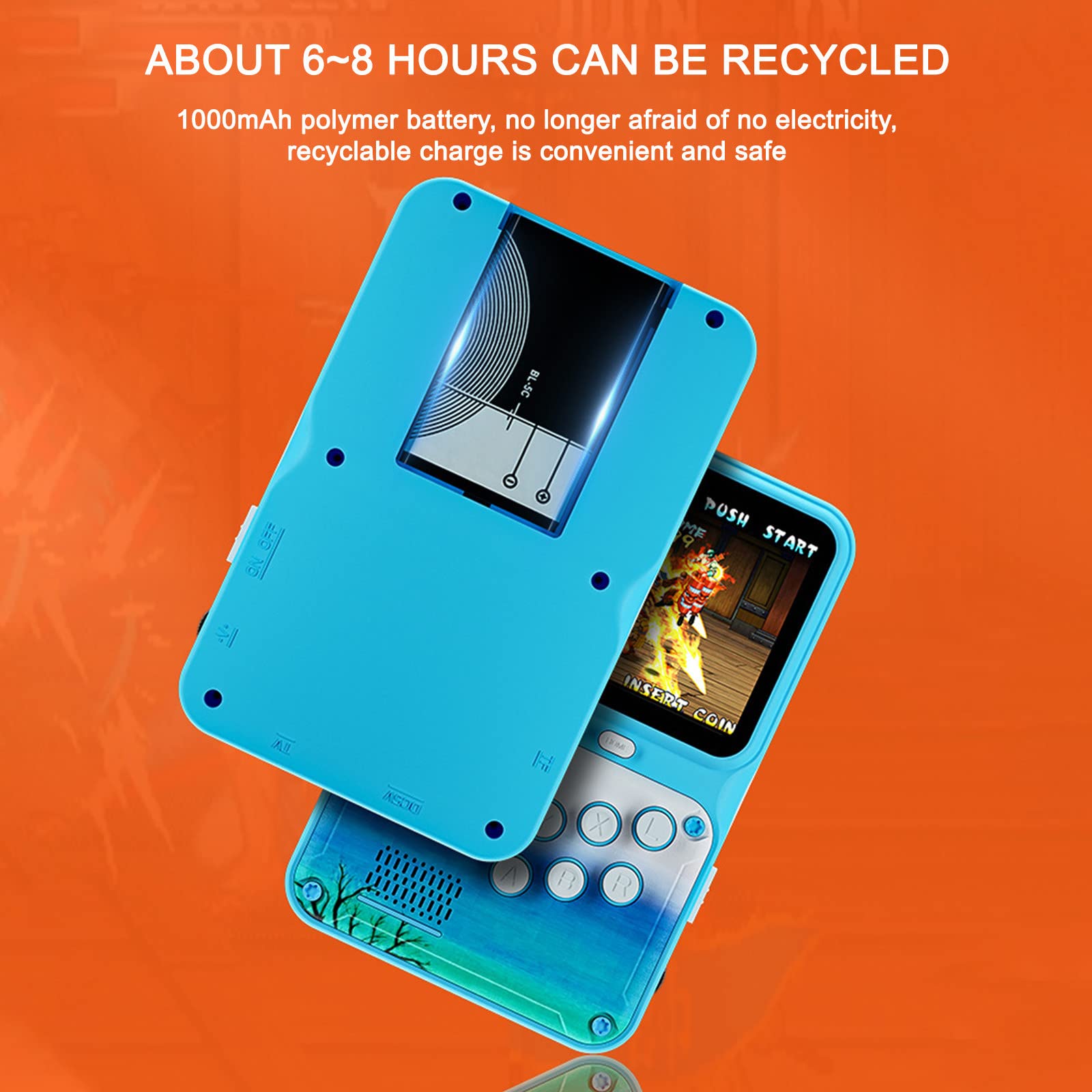 Retro Game Console for Boy, Handheld Game Console with 500 Classical Nostalgic Games 3.0 Inch Color Screen Support for Connecting TV & Two Players, Christmas Birthday Gifts (A)