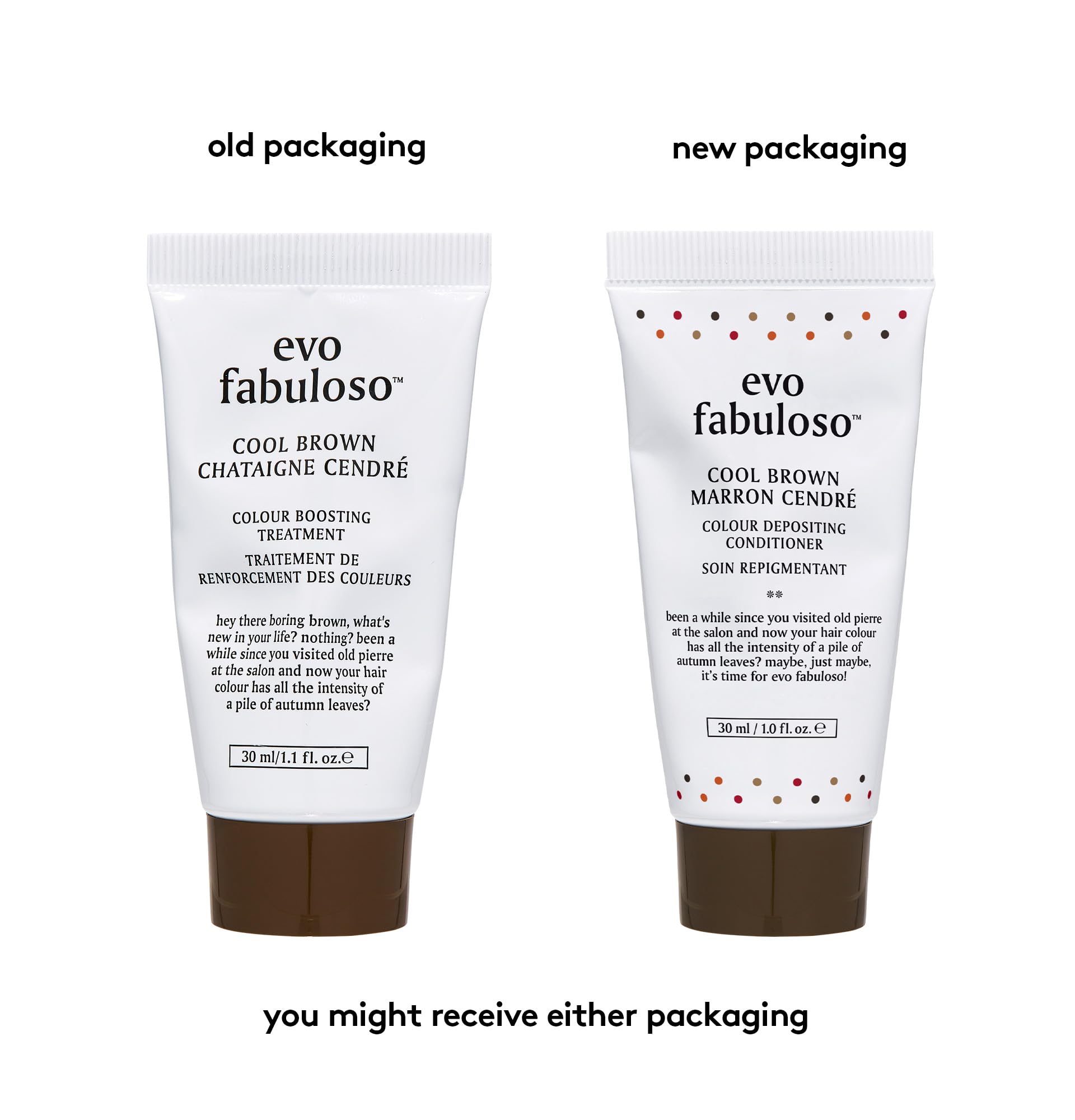 EVO Fabuloso Cool Brown Colour Depositing Treatment - Colour Care Conditioner for Colour -Treated Hair - Helps Maintain Colour Depth, Tone & Shine, 30ml / 1.01fl.oz