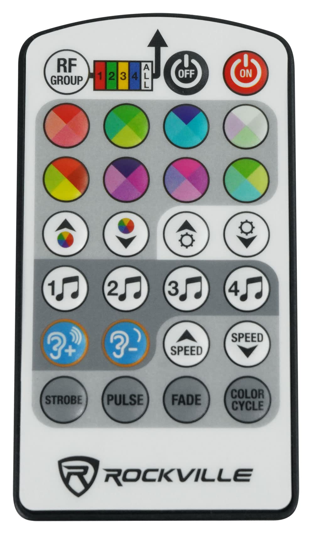 3 Rockville MINI RF3 Black RGBWA+UV DJ/Party LED Wash Lights+4-Ch. RF Par Remote