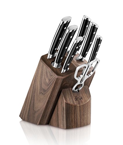 Cangshan TS Series 1020878 Swedish 14C28N Steel Forged 8-Piece Knife Block Set, Walnut