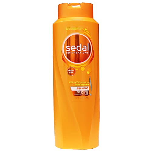 Sedal Co-Creations Shampoo Instant Restoration, with Keratin, Rapairs Damaged Hair, 2-Pack of 22 FL Oz, 2 Bottles