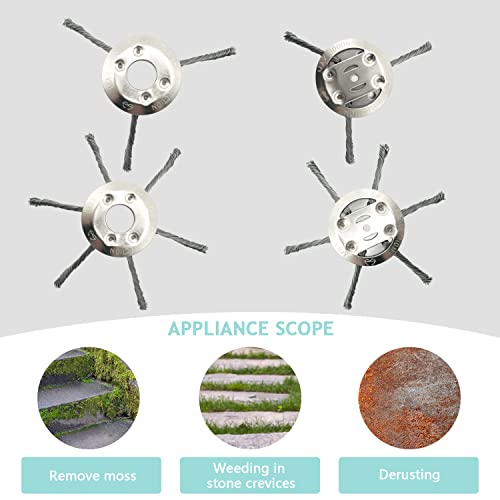 BGTOOL Cordless Steel Wire Wheel 6 Teeth Trimmer Head Weed Brush Lawn Mower Grass Weed Eater Trimmer Brush Head for Lithium Strimmer