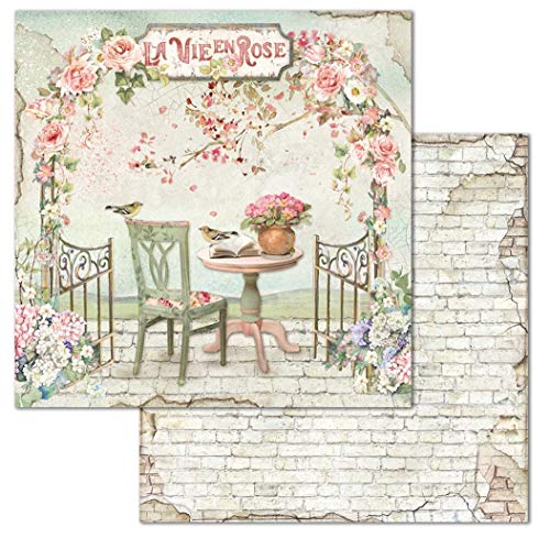 STAMPERIA INTERNATIONAL, KFT PAPER PAD 8X8 10PK HOUSE ROSE, 20.3 x 20.3 (8" x 8"), Multicoloured