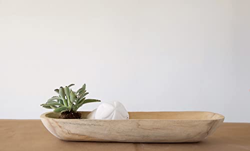 Creative Co-Op Paulownia Wood Oval Bowl | Brown | 22.75" L x 6" W x 3.25" H |