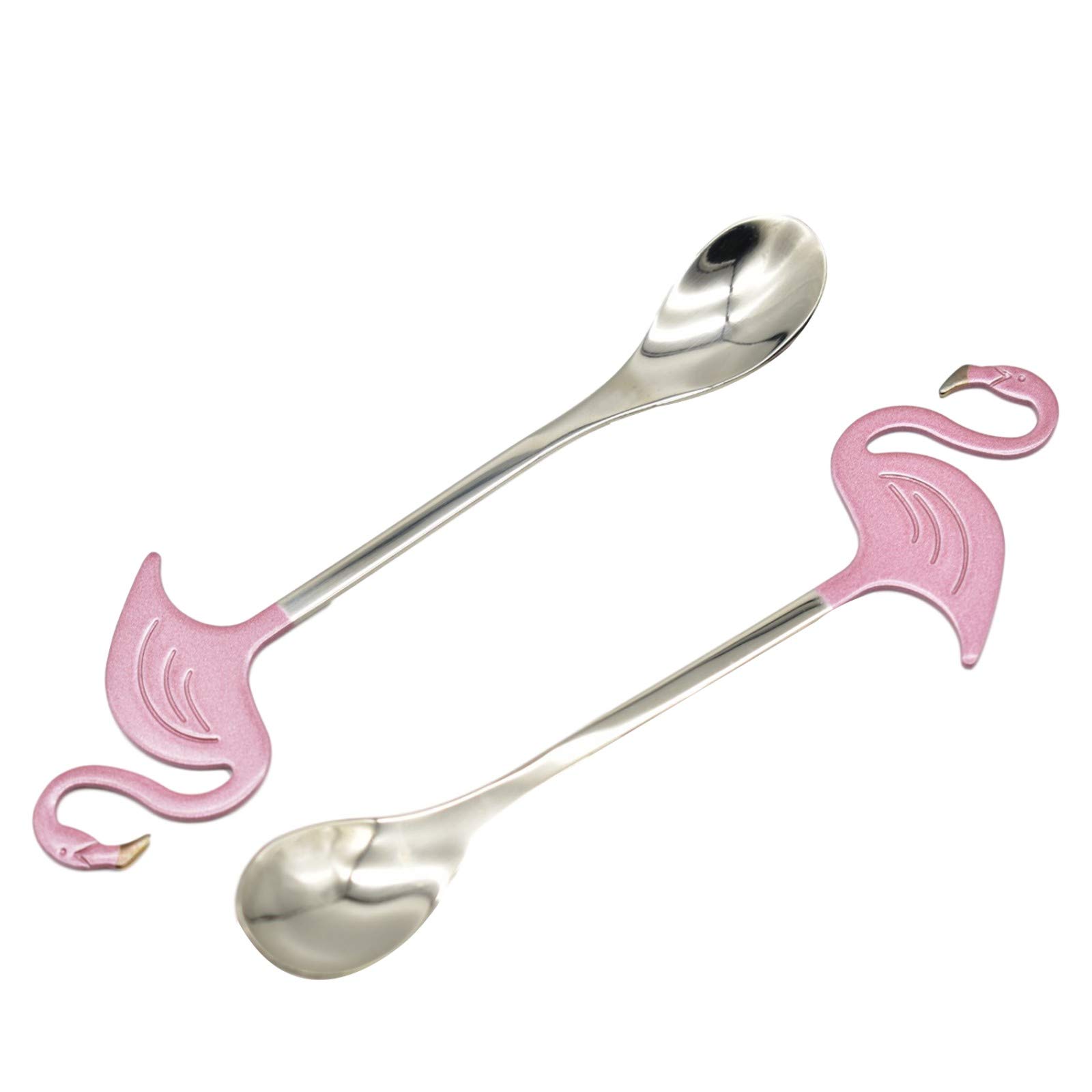 Maydahui 6PCS Flamingo Spoons Cute Animal Spoon 5.1 inch 18/10(304)Stainless Steel Coffee Iced Tea Espresso Dessert Stirring Spoon Kitchen Accessory Tableware