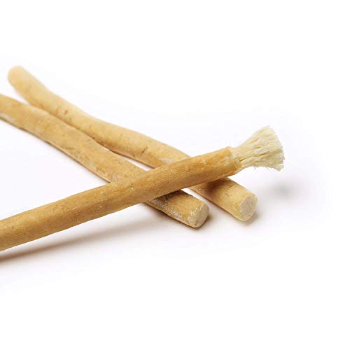 GOWO 3 Pack Miswak Sticks and Holders - Natural Teeth Whitening Kit - Natural Toothbrush - No Toothpaste Needed - Herbal Teeth Whitener and Breath Freshener - (Includes 3 Sticks and 3 Holders)