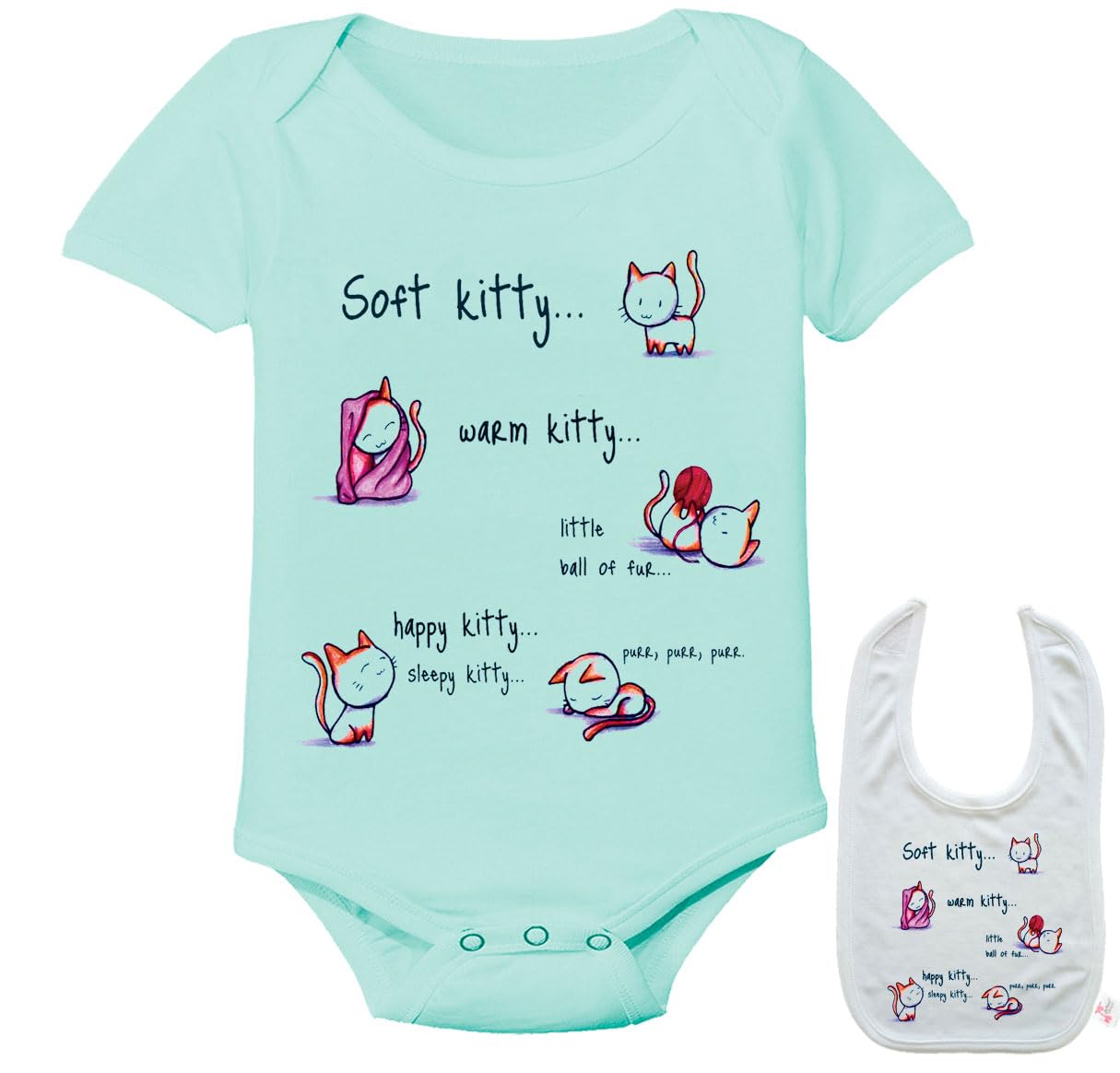 Soft Kitty ..Big Bang Theory Custom Baby bodysuit onesie & matching bib