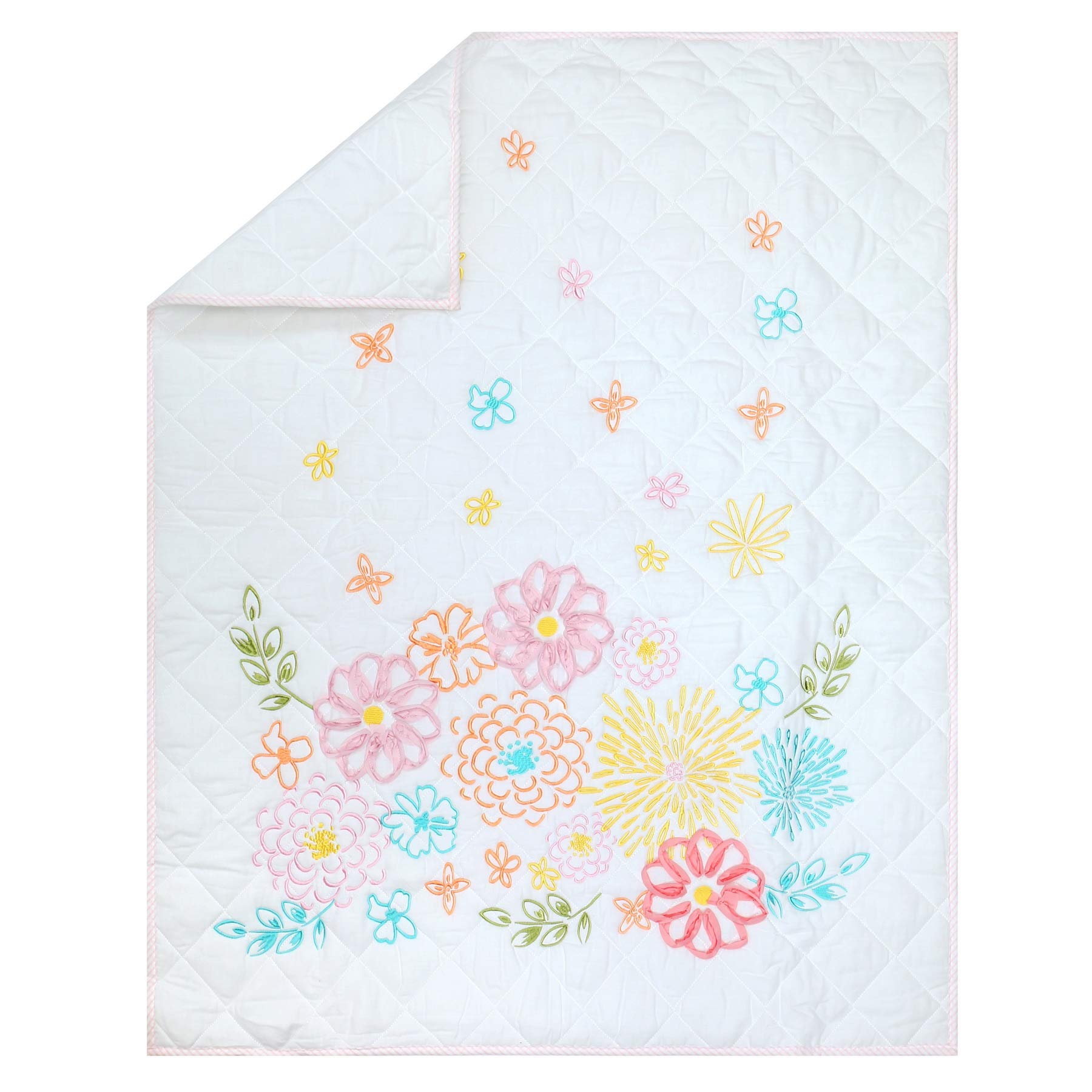 Koala Baby Springtime Slumber 4 Piece Crib Bedding Set, White&Pink
