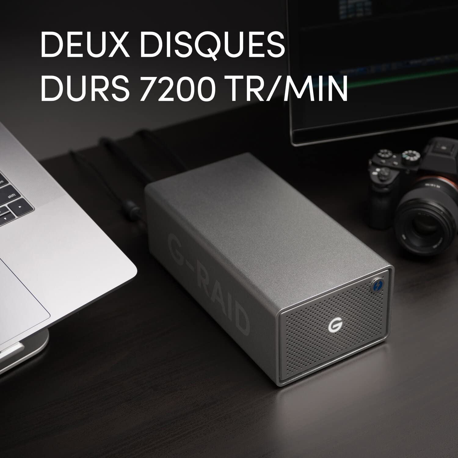 SanDisk Professional 12TB G-RAID 2, Enterprise-Class 2-Bay Desktop Drive, 7200RPM Ultrastar Drive Inside, Thunderbolt 3, USB-C, HDMI Port, Hardware RAID