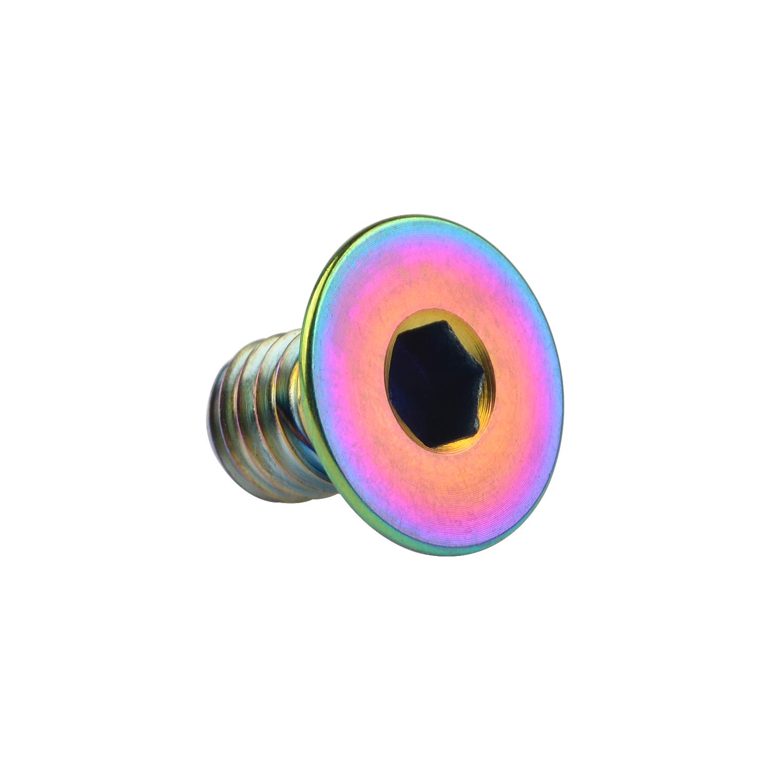 Wanyifa Titanium Ti M6x10 15 20 25 30 35 40 45mm Countersunk Flat Head Hex Socket Cap Screw Bolt pack of 4 (M6x10mm, Rainbow)