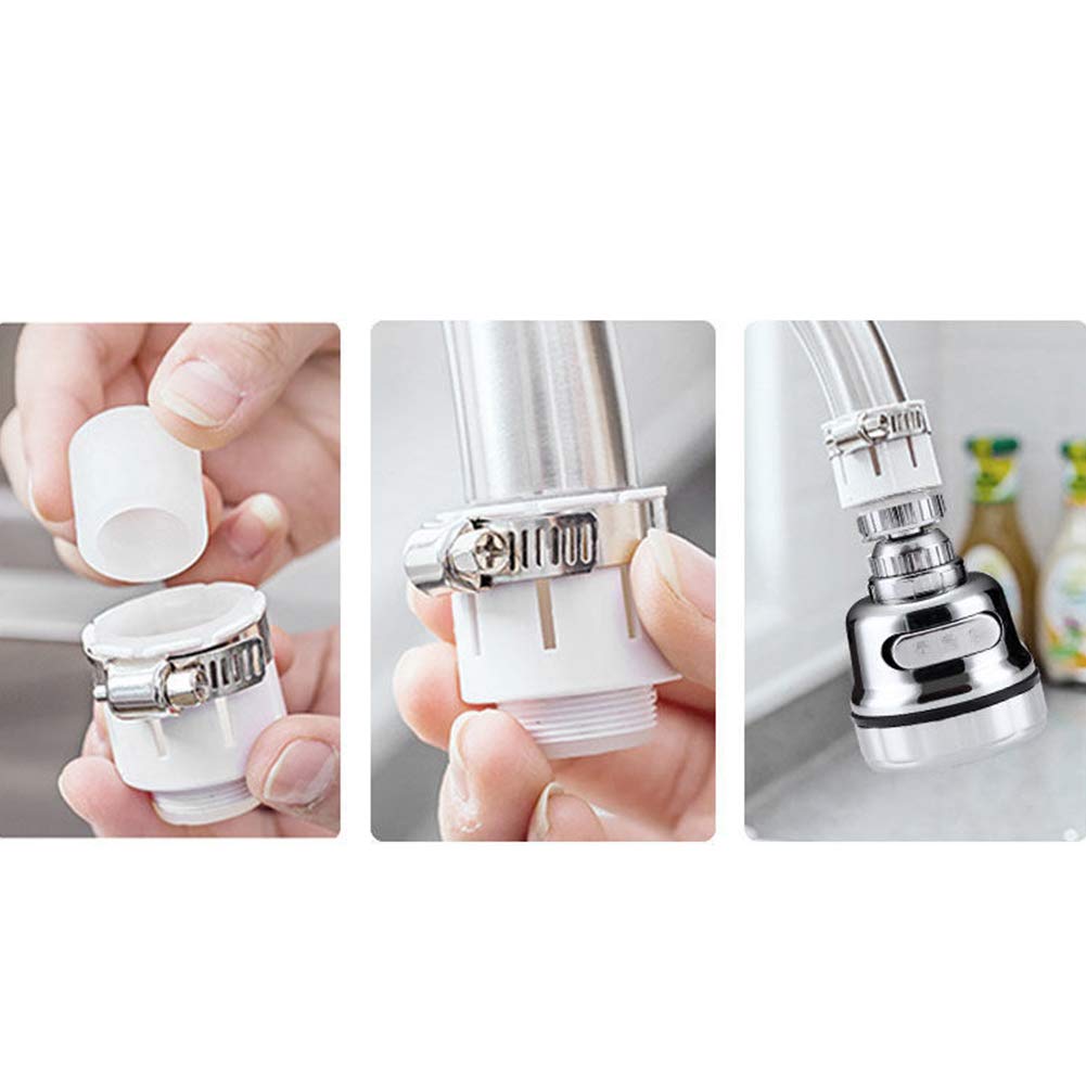 360 Degree Swivel Faucet Aerator 2PCS Deluxe Water Saving Faucet Sprayer Water Saving Bubbler Pressurized Faucet Filter Kitchen Accessories(6.9in)