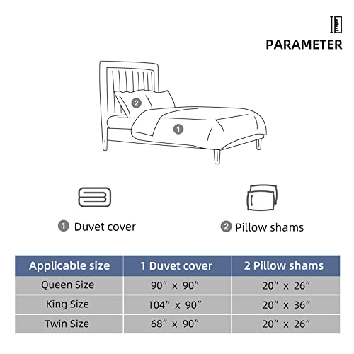 BBANGD Full Duvet Covers - Ultra Soft and Breathable Bedding Comforter Sets Washed Microfiber 3 Pieces with Zipper Closure Duvet Cover and 2 Pillow Shams (White)