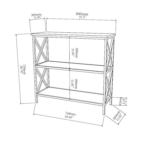 Convenience Concepts Tucson 3 Tier Bookcase, Black / Cherry