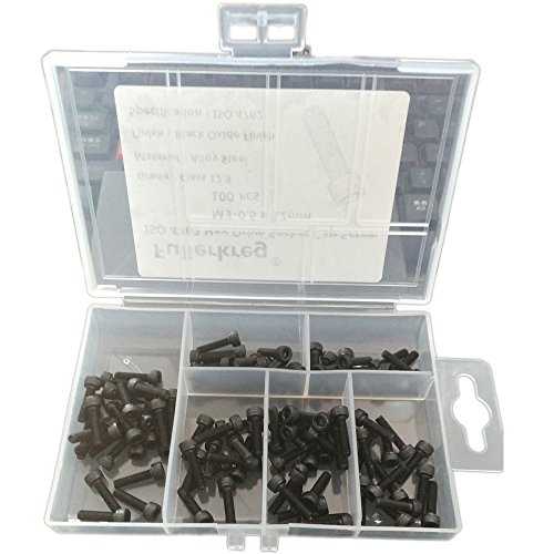 FullerKreg M3-0.5 x 12mm Alloy Steel Socket Cap Screw, (pkg of 100),ISO 4762, Hex Drive, Class 12.9, Black Oxide Finish
