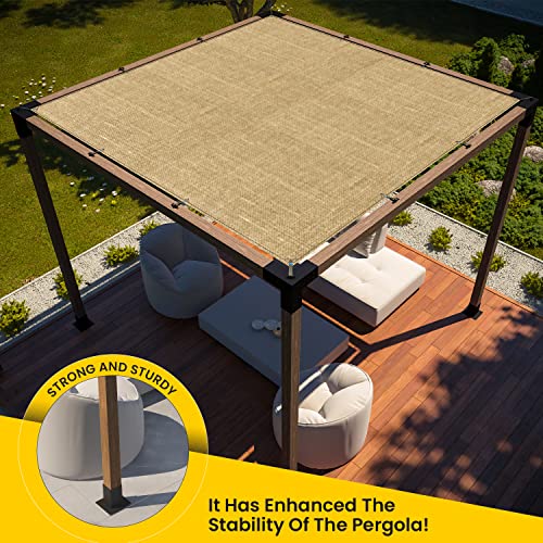 EZ Shades - DIY Pergola Brackets Kit for 4x4 Lumber, (4) Black Steel Corner Brackets and (4) Post Base,Powder Coated Pergola Hardware with Accessories. (EZFSG2)