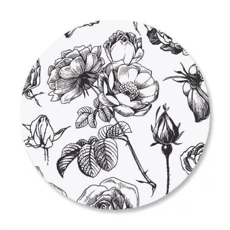 Black and White Rose Envelope Seals - Set of 144 Self-Adhesive, Flat-Sheet, 1-1/2" Sticker Seals, by Colorful Images