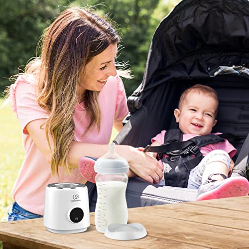Bottle Warmer, Portable Bottle Warmer for Travel with 5 Adapters, Mercalon Upgraded Rechargeable Baby Milk Warmer, Fast Heat Warmer with Digital Display for Formula & Breastmilk (Bottle Warmer)