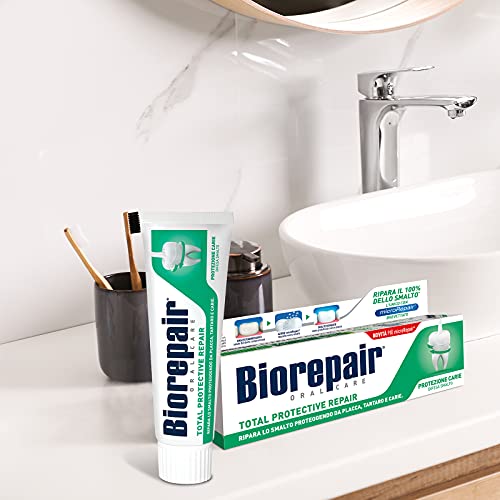 Biorepair: "Total Protective Repair" Toothpaste with microRepair * 2.5 Fluid Ounce (75ml) Tube * [ Italian Import ]