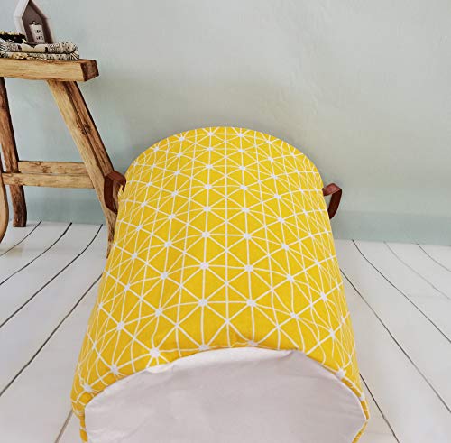 Storage Baskets Waterproof Foldable Organizer Large Storage Bins for Dirty Clothes Home and Office Toy Organizer Laundry Hamper(Yellow triangle)